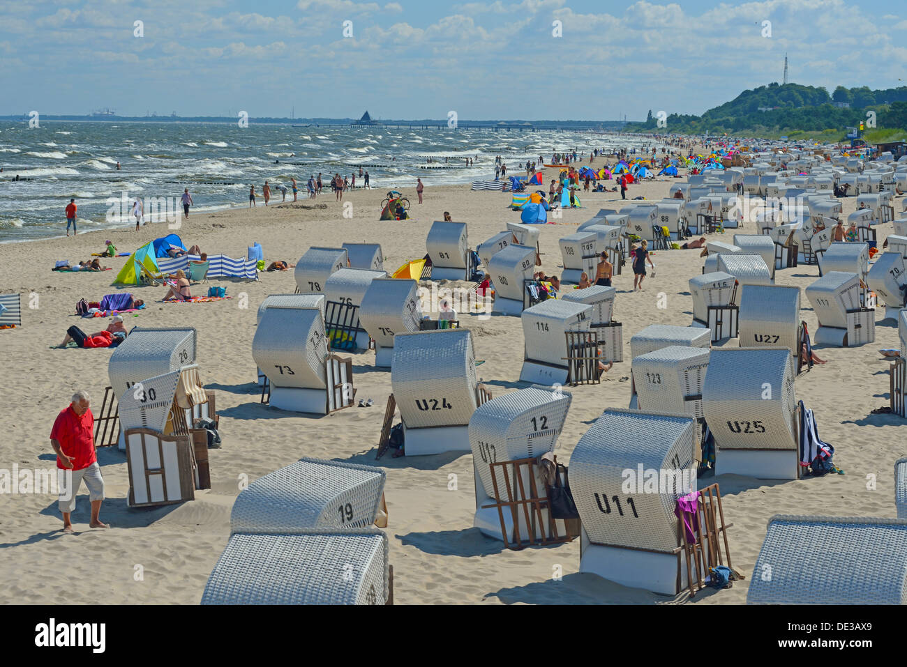 Beach, seaside resort Bansin, Usedom Island, Germany Stock Photo - Alamy