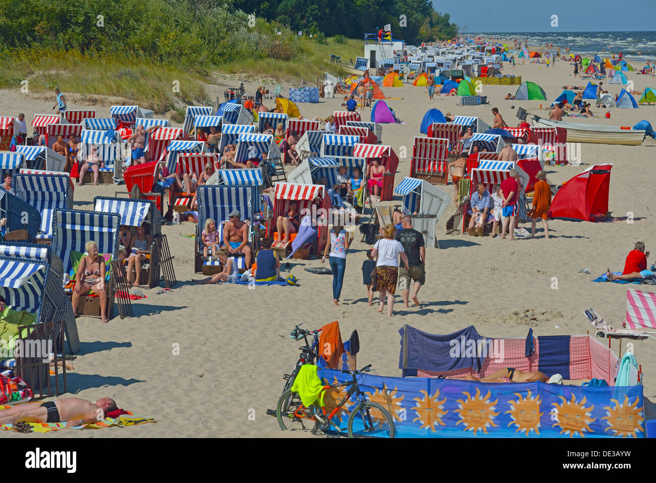 Beach, seaside resort Bansin, Usedom Island, Germany Stock Photo - Alamy