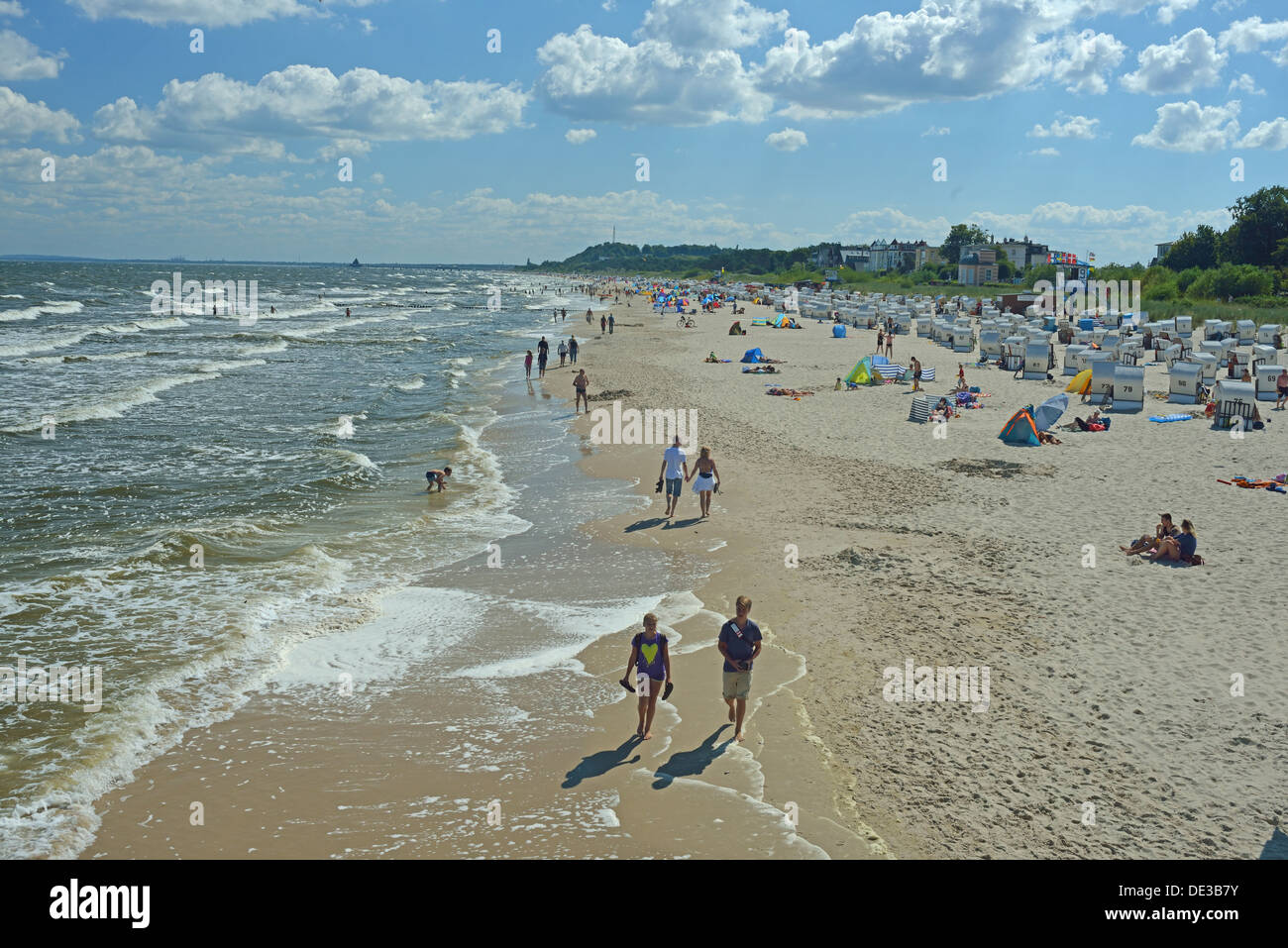 Beach, seaside resort Bansin, Usedom Island, Germany Stock Photo - Alamy