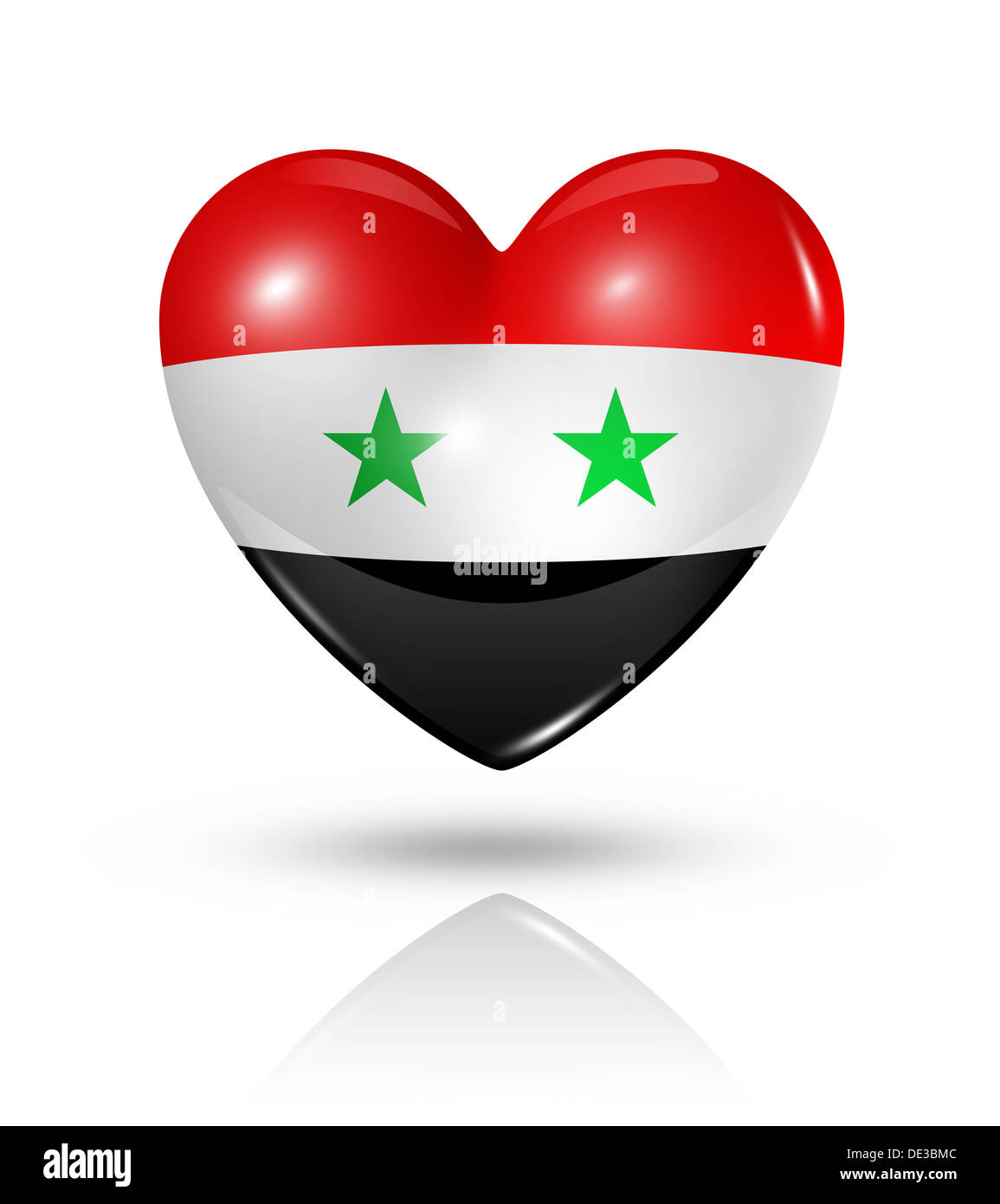 Love Syria symbol. 3D heart flag icon isolated on white with clipping ...