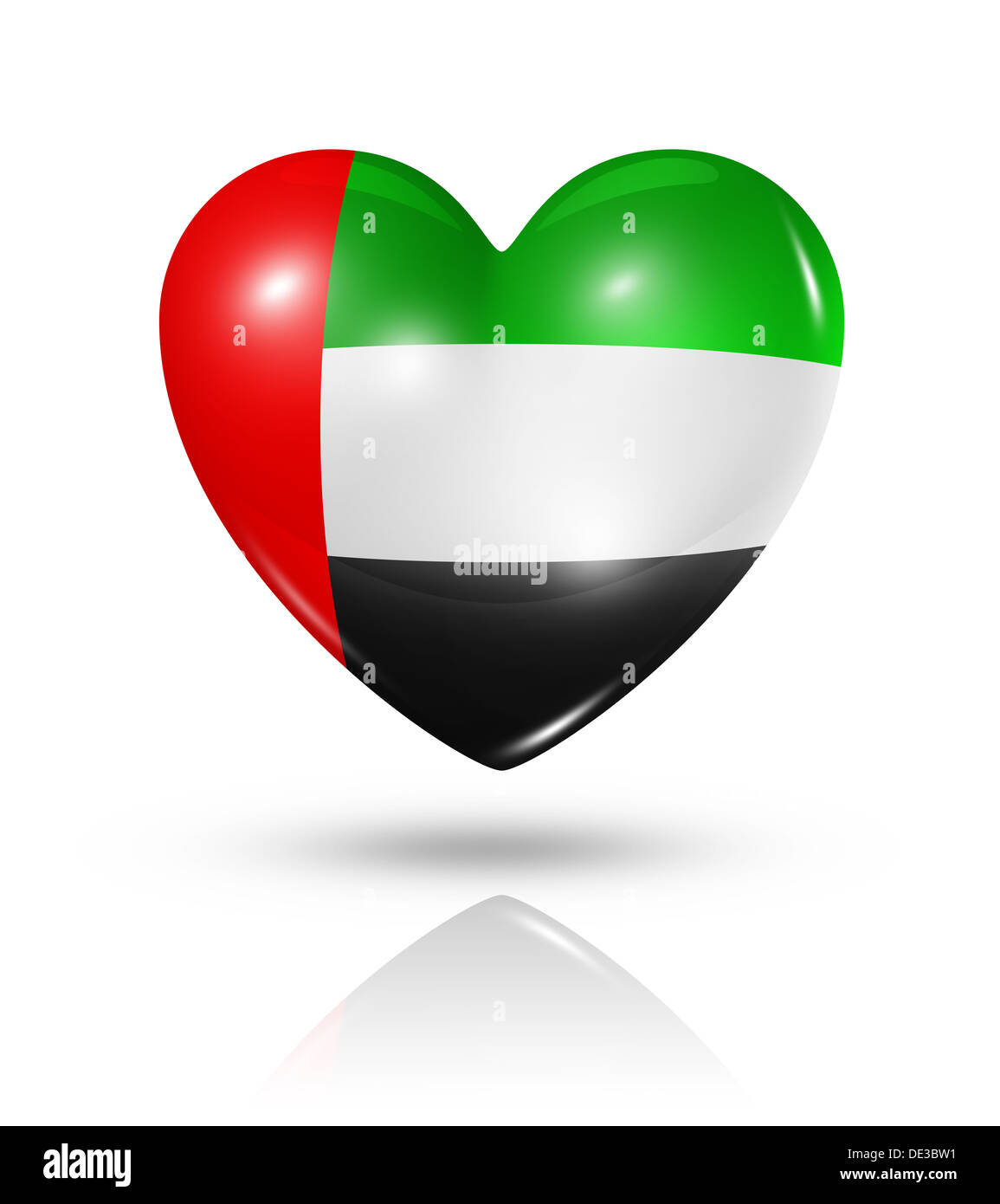 Love United Arab Emirates symbol. 3D heart flag icon isolated on white ...