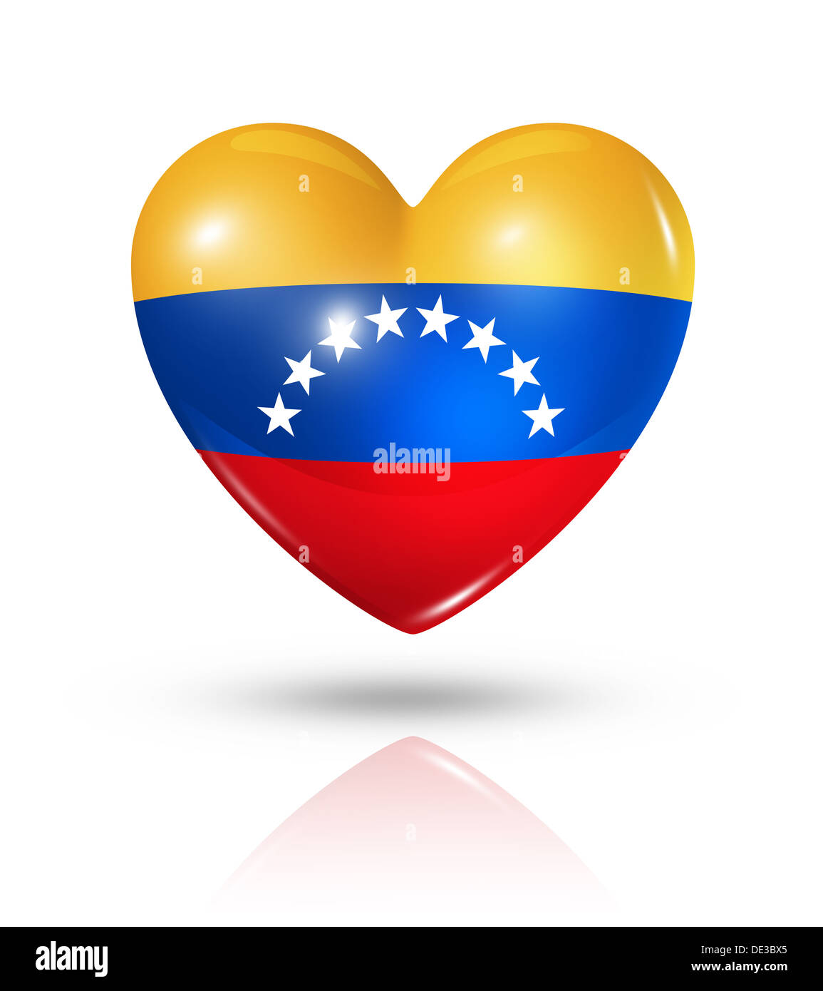 Love Venezuela symbol. 3D heart flag icon isolated on white with ...