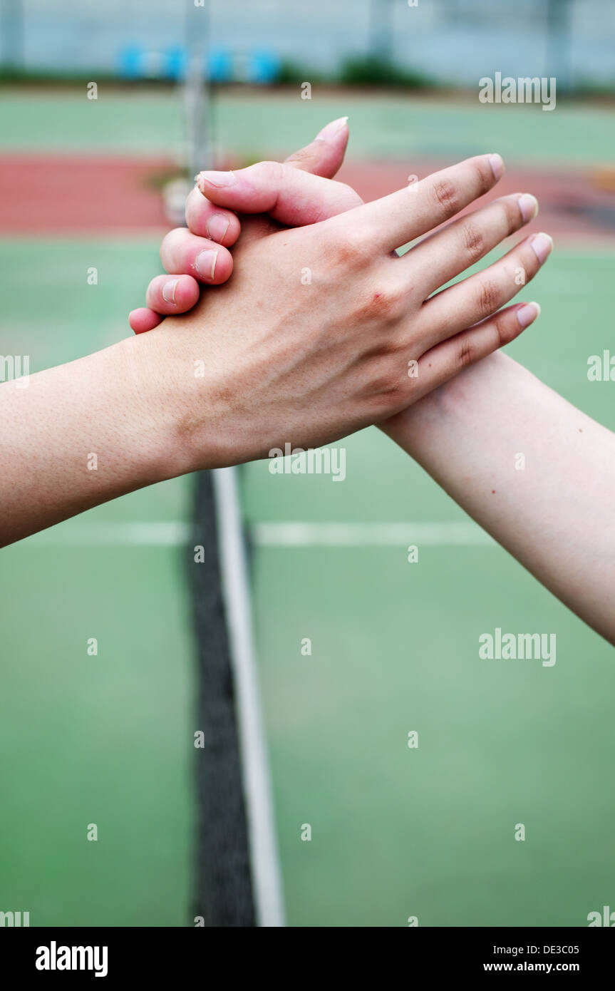 handshake at the end of match Stock Photo - Alamy