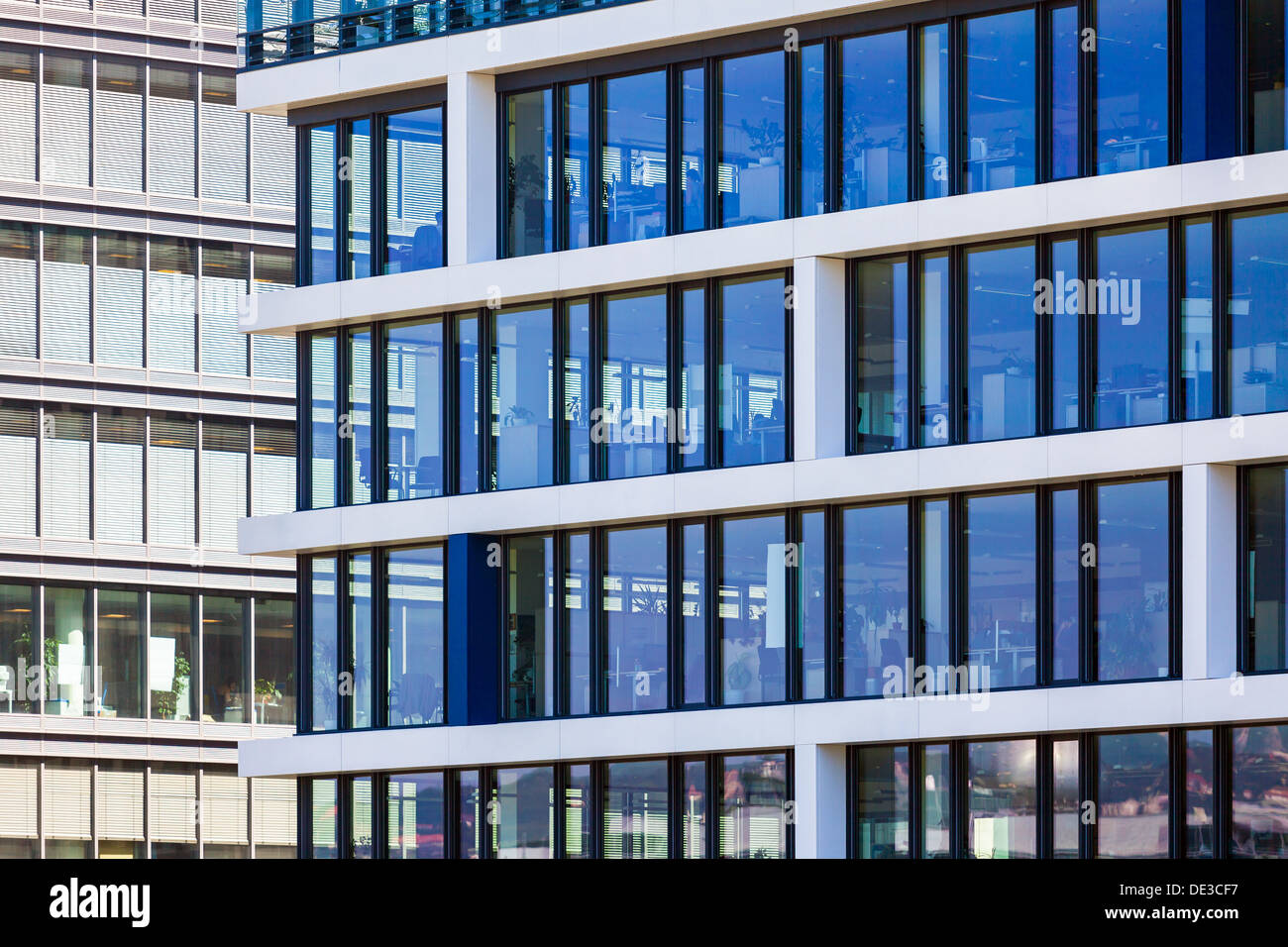 Modern office building detail with transparent glass wall Stock Photo ...