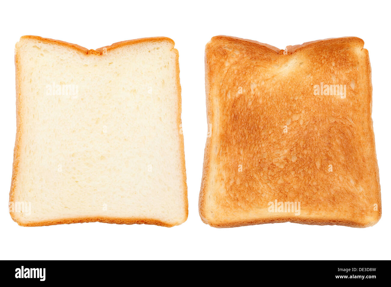two toast bread slice isolated on white background Stock Photo - Alamy
