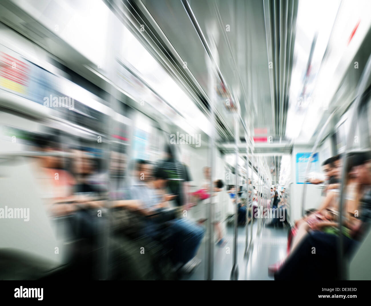 People in subway train Stock Photo - Alamy