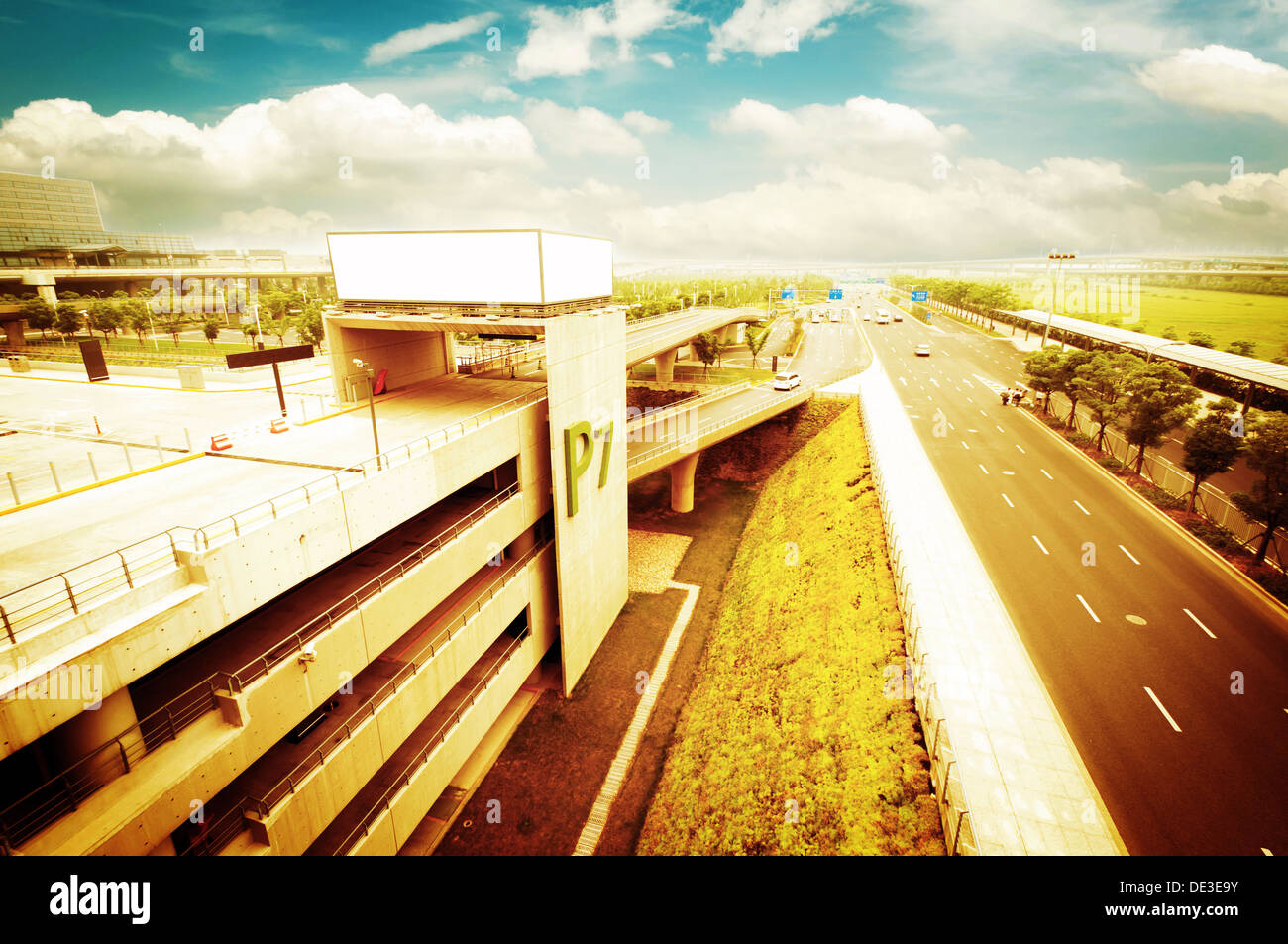 Overpass and billboards Stock Photo - Alamy
