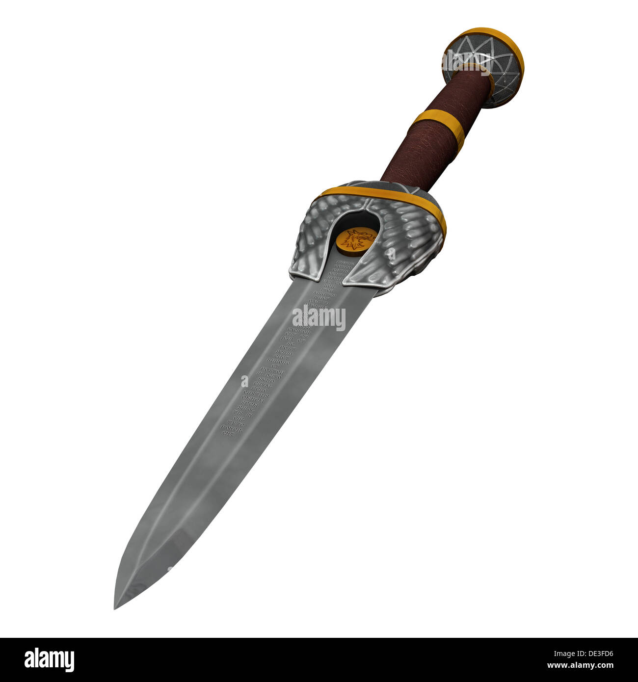 3D digital render of a noble dagger isolated on white background Stock ...