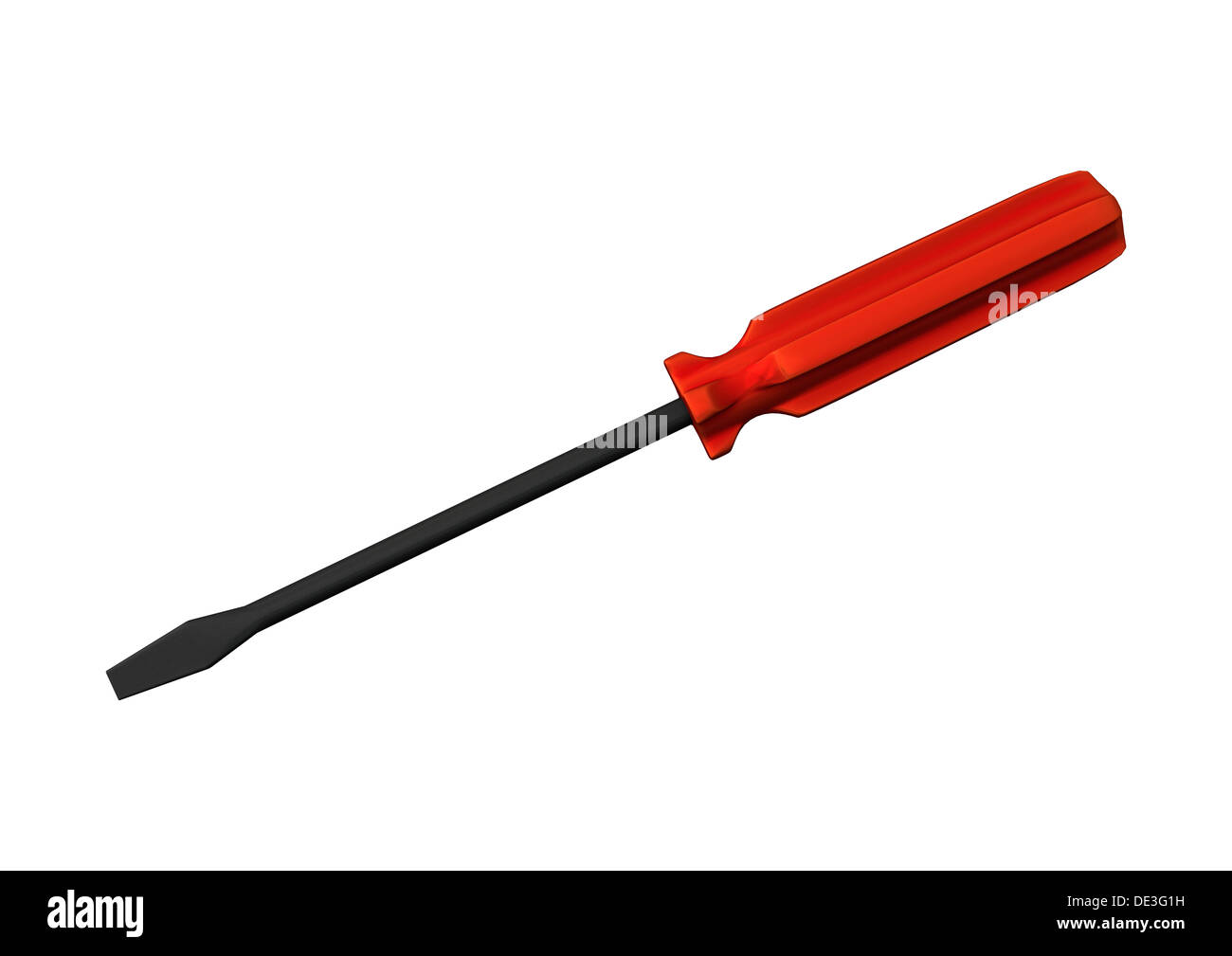 3D digital render of a red screwdriver isolated on white background ...