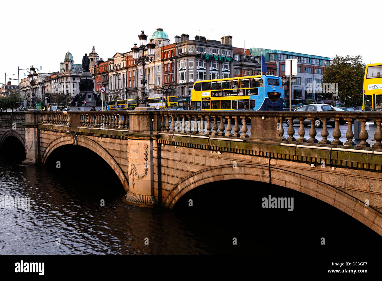 Dublin ireland dublin cityscape oconnell street bridge liffey river hi ...