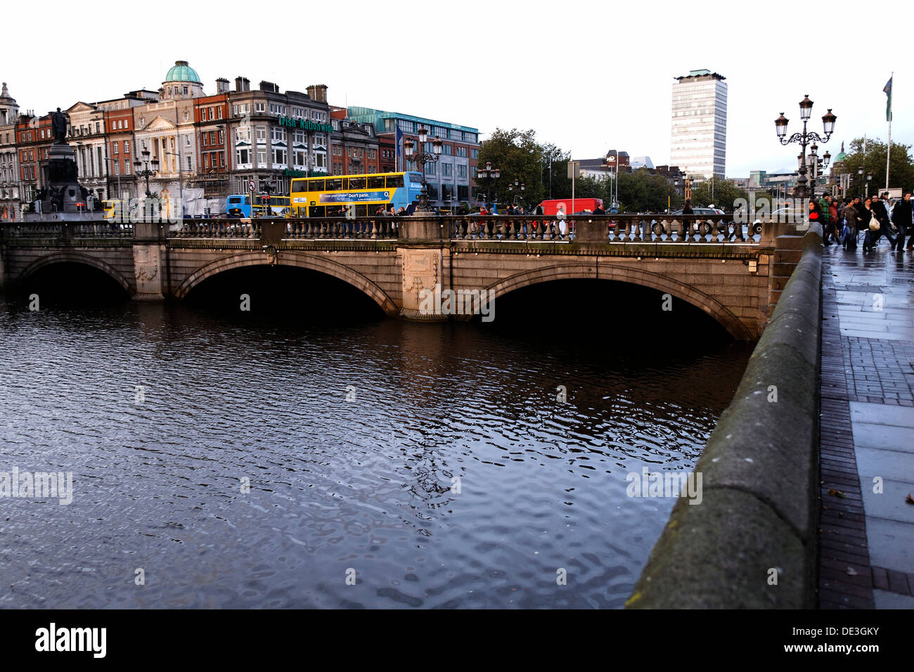 Dublin ireland dublin cityscape oconnell street bridge liffey river hi ...