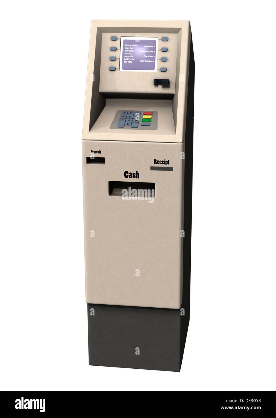 3D digital render of a cash - atm machine isolated on white background Stock Photo - Alamy