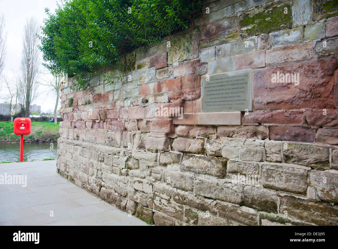 A plaque describing the history of the River Severn rowing ferry at the ...