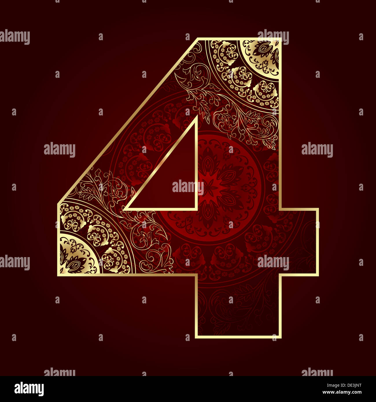 Floral number four design hi-res stock photography and images - Alamy