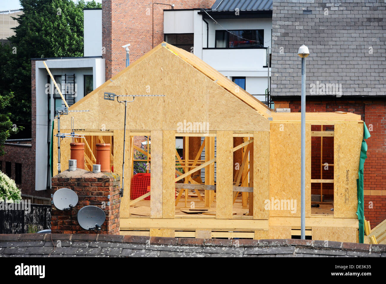 A wooden loft extension being built at Chester, UK Stock Photo - Alamy
