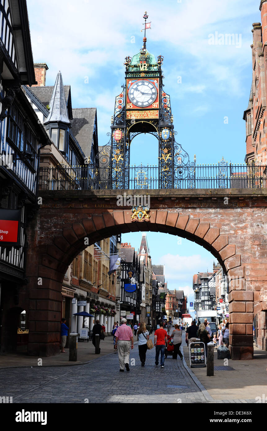 The Jubilee clock in Chester Stock Photo - Alamy