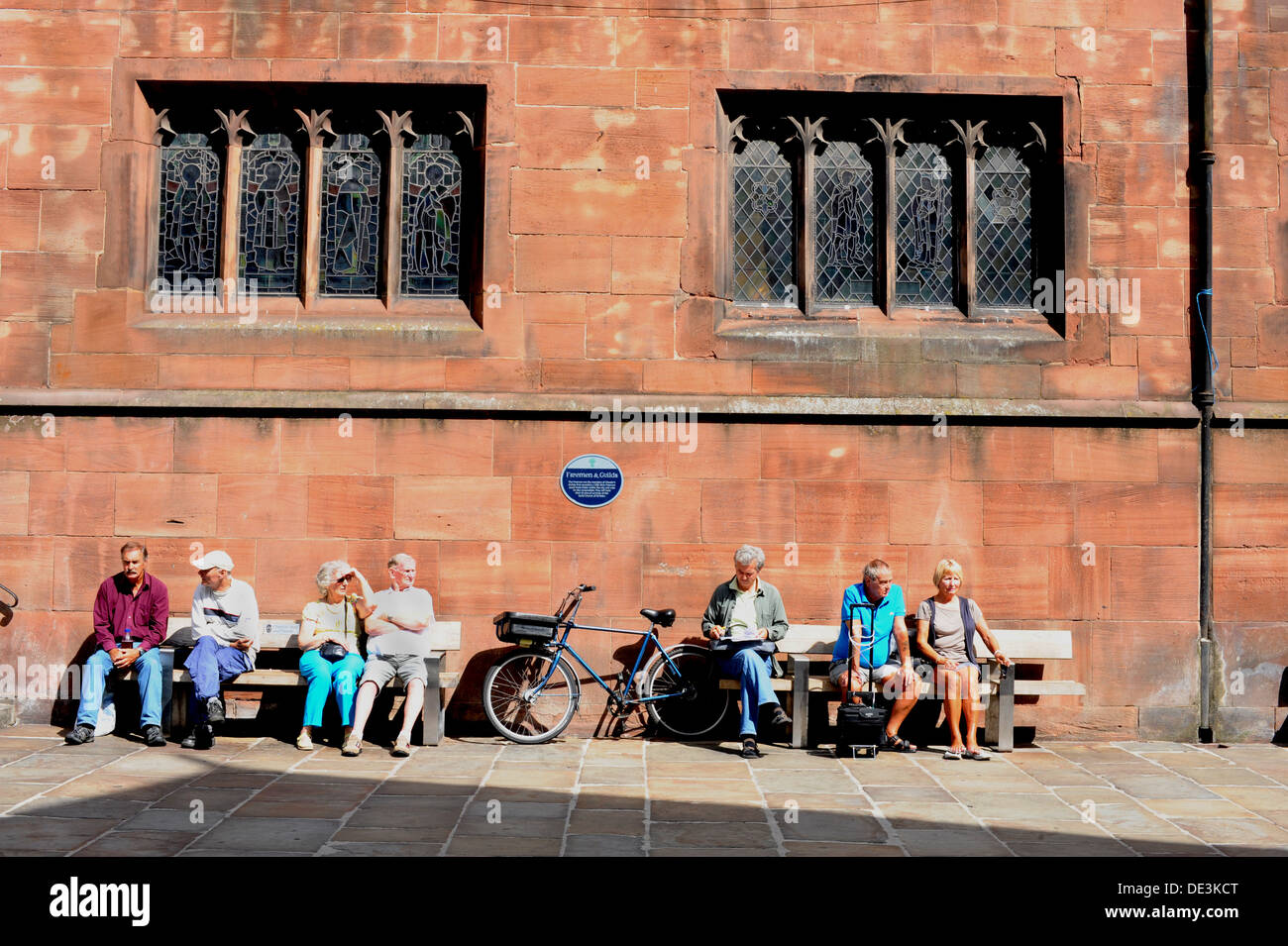 People enjoying the sunshine in Chester, UK Stock Photo - Alamy