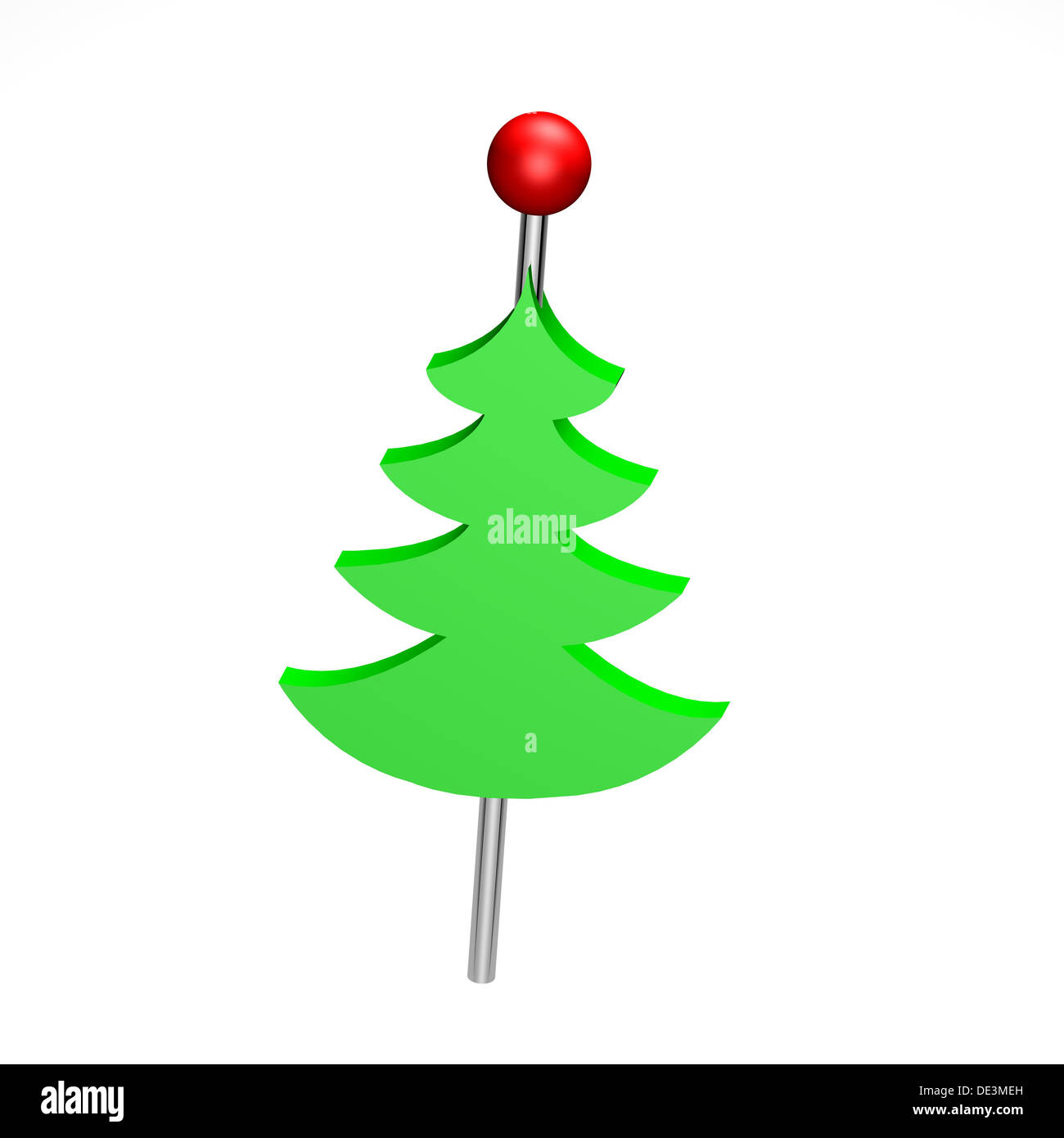 Christmas tree push pins isolated on white background Stock Photo - Alamy