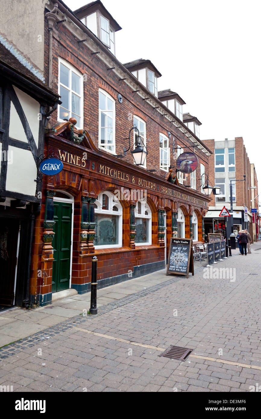 The Eagle Vaults pub in the pedestrianised Friar Street, Worcester ...