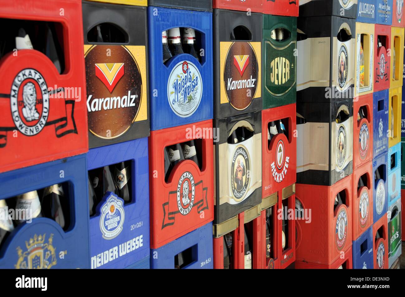 Colorful crates in Germany Stock Photo - Alamy