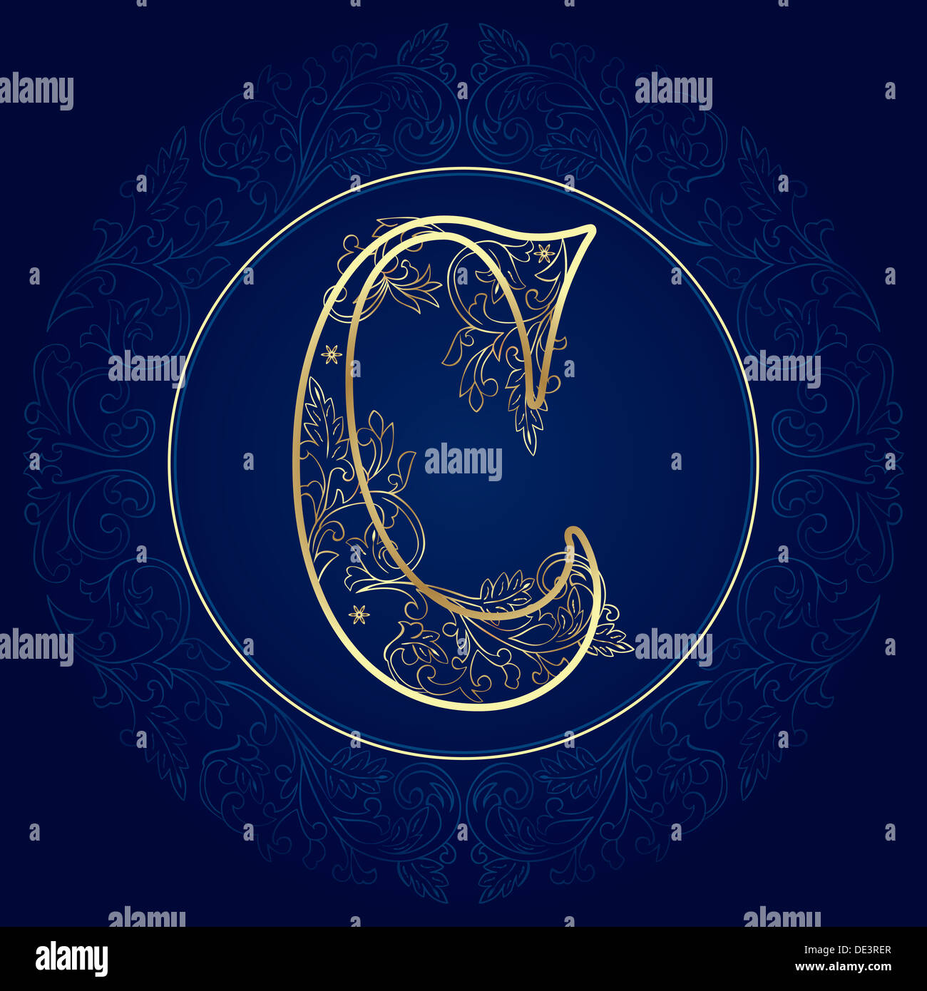 Fancy Letter C In Blue