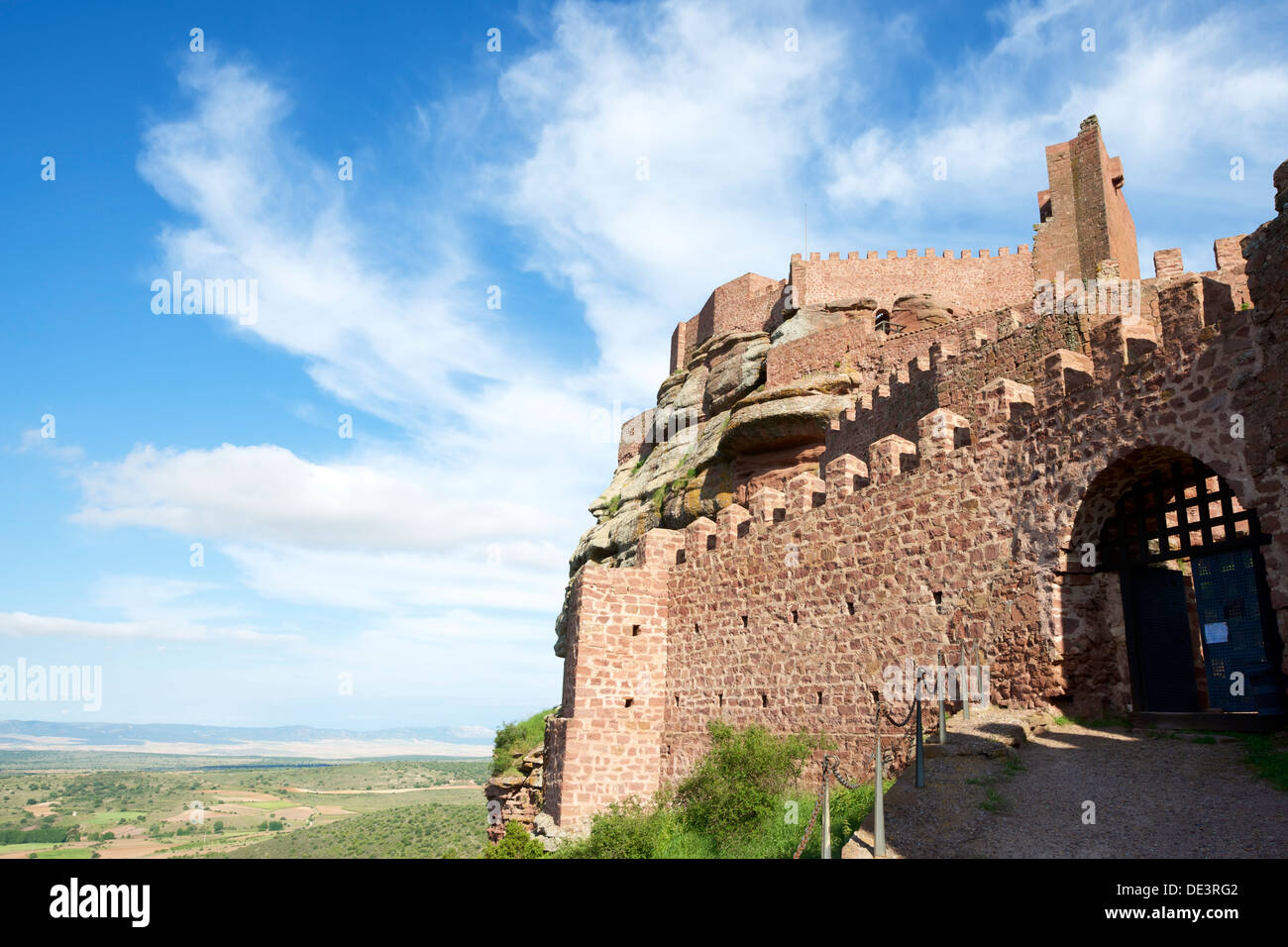 Upper section of Peracense Castle, X-XI centuries, in Teruel province ...
