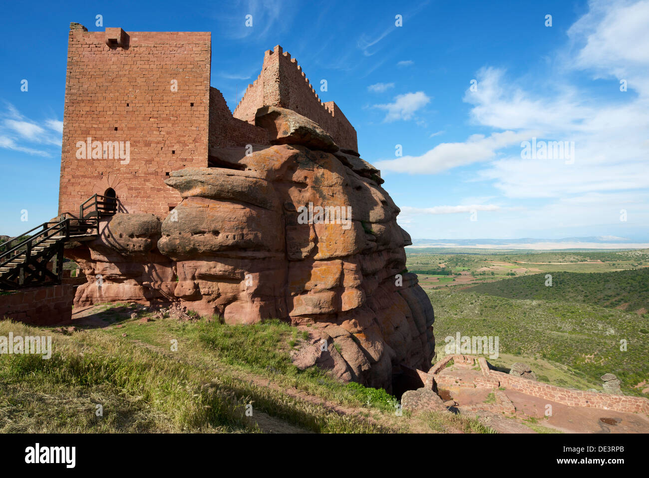 Upper section of Peracense Castle, X-XI centuries, in Teruel province ...