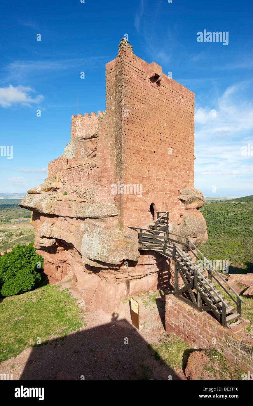 Upper section of Peracense Castle, X-XI centuries, in Teruel province ...