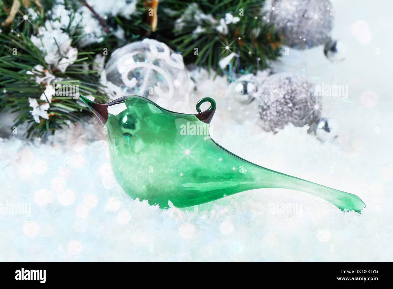 Silver bird christmas tree ornament hi-res stock photography and images ...