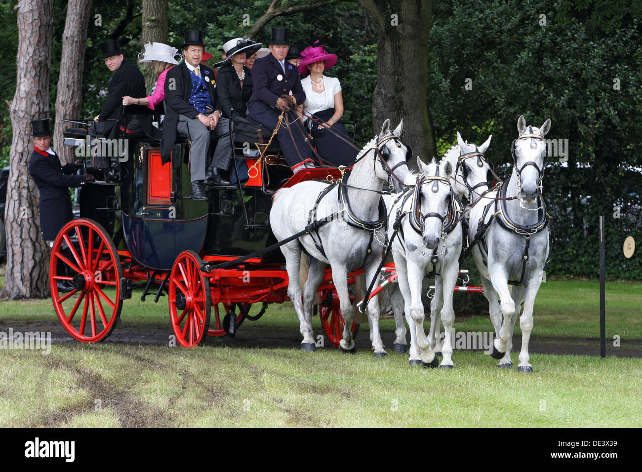 Ascot, UK, elegantly dressed man driving a carriage Stock Photo - Alamy