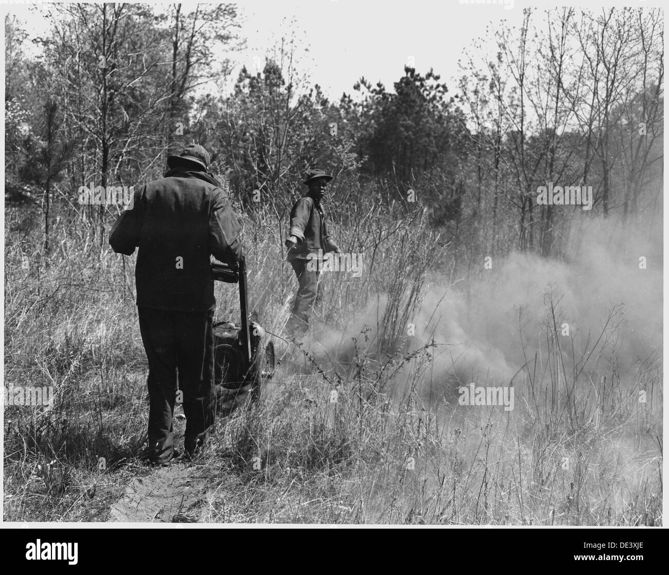 Newberry County, South Carolina. Allegheny fire line trencher in action ...
