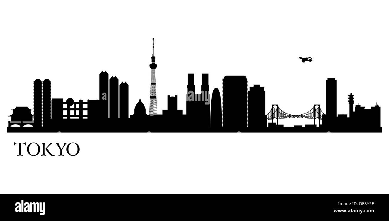 Tokyo city skyline silhouette background Stock Photo - Alamy