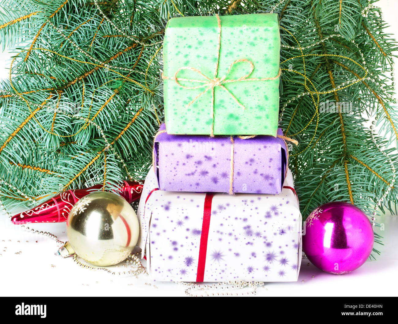 Christmas tree stack boxes hi-res stock photography and images - Alamy