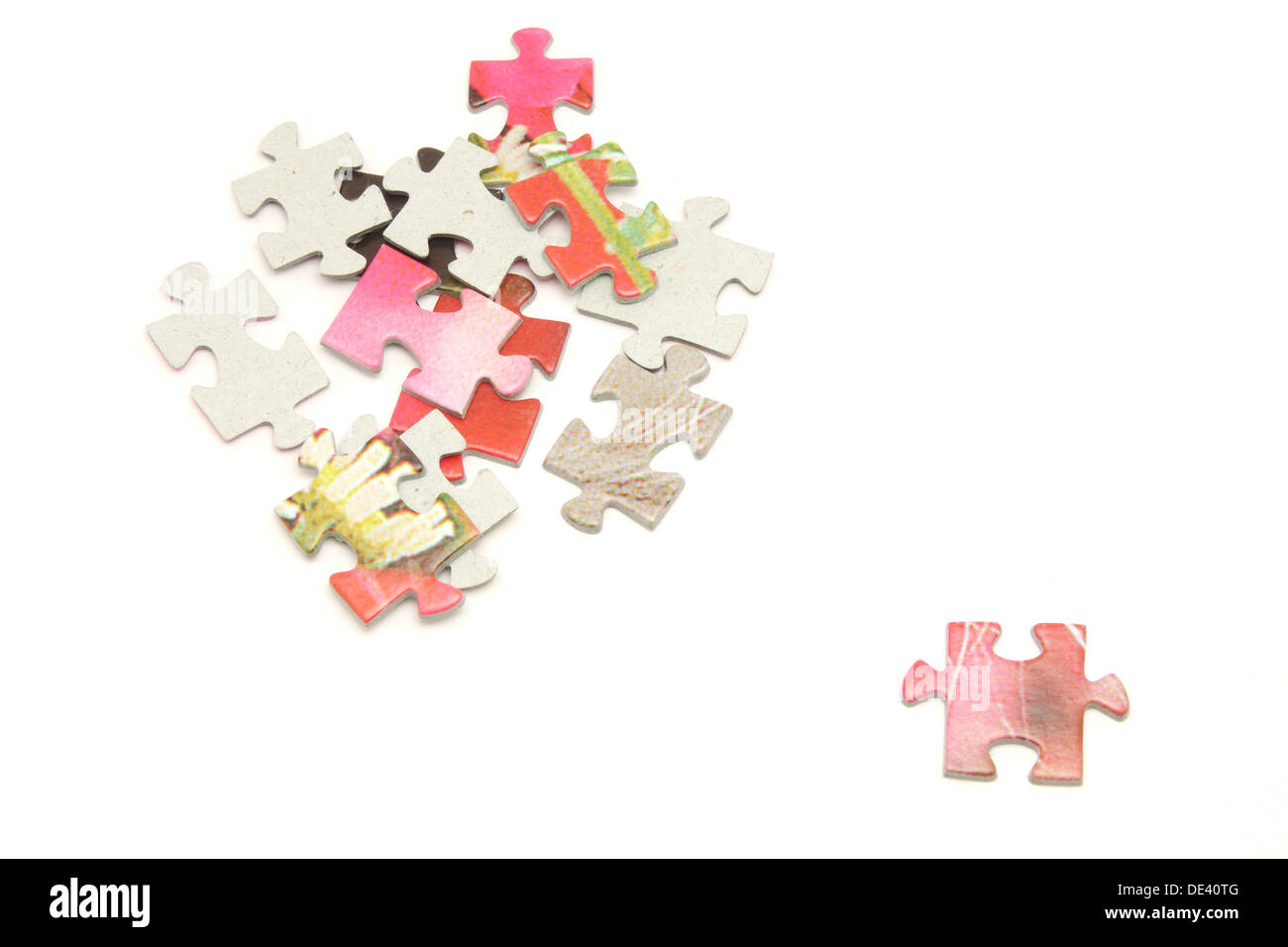 Puzzle on a white background Stock Photo - Alamy