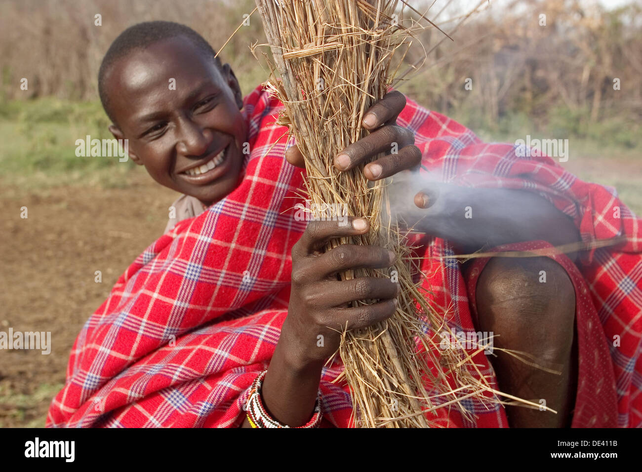 Tribesman making fire hi-res stock photography and images - Alamy