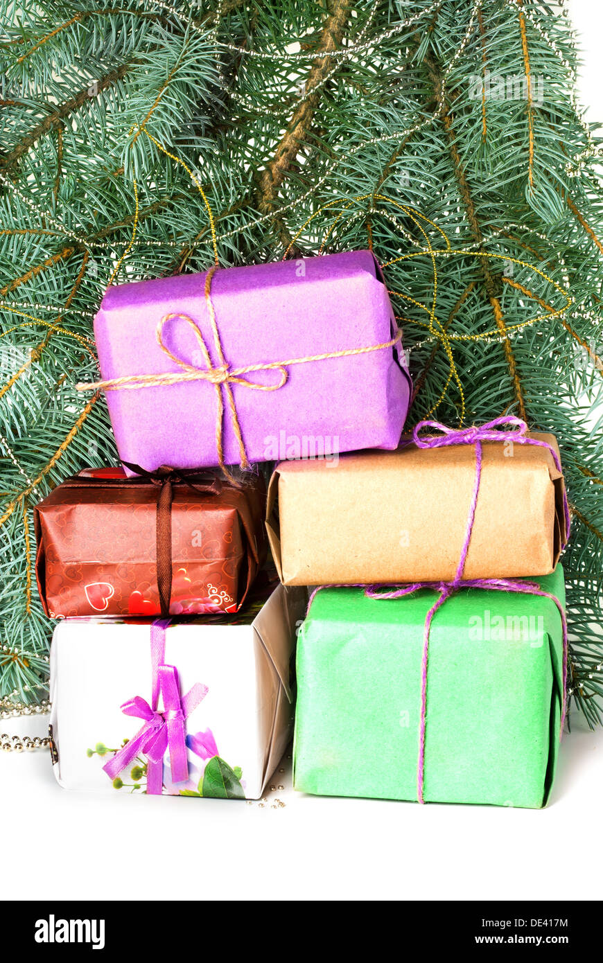 Shiny christmas tree gift boxes hi-res stock photography and images - Alamy