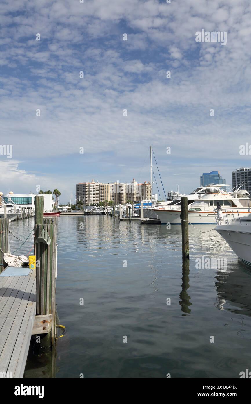 the bay front and marina at sarasota on the florida coast Stock Photo ...