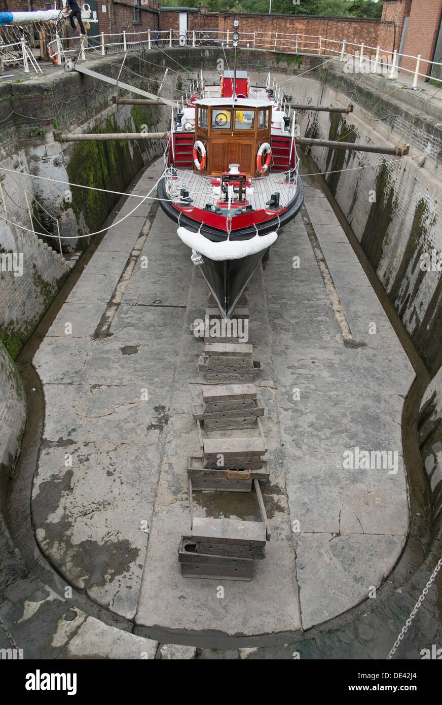 One of the dry docks with a boat being maintained in the Gloucester ...