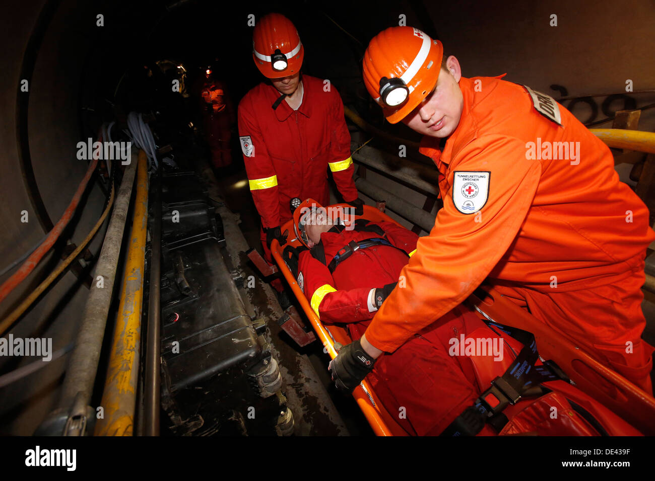 Gelsenkirchen, Germany, tunnel rescue practice Stock Photo - Alamy