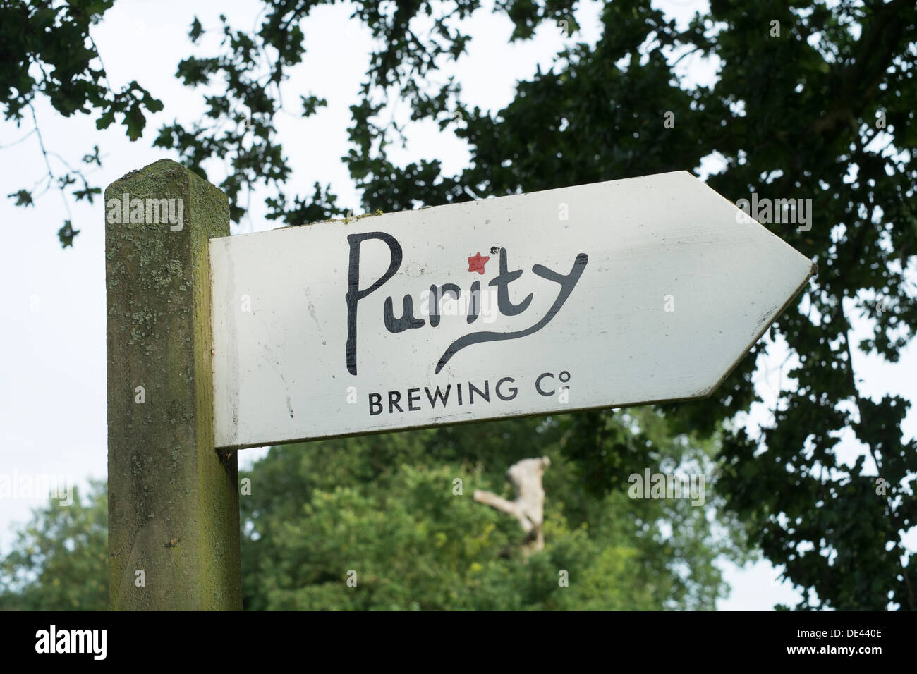 The Purity Brewing Company sign, Great Alne, Warwickshire. UK Stock ...