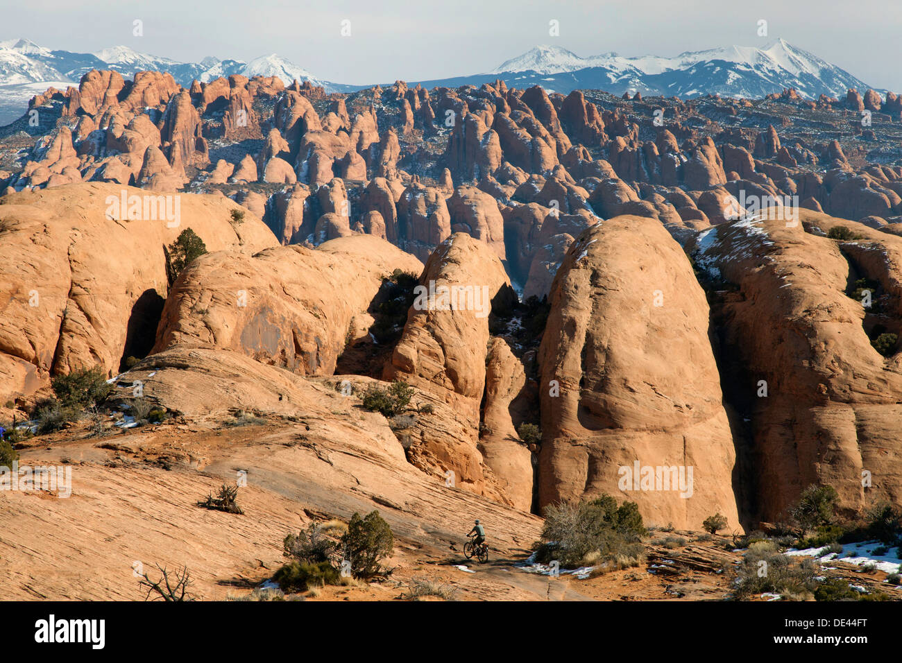 The Behind-The-Rocks area and La Sal Mountains near Moab, Utah Stock ...