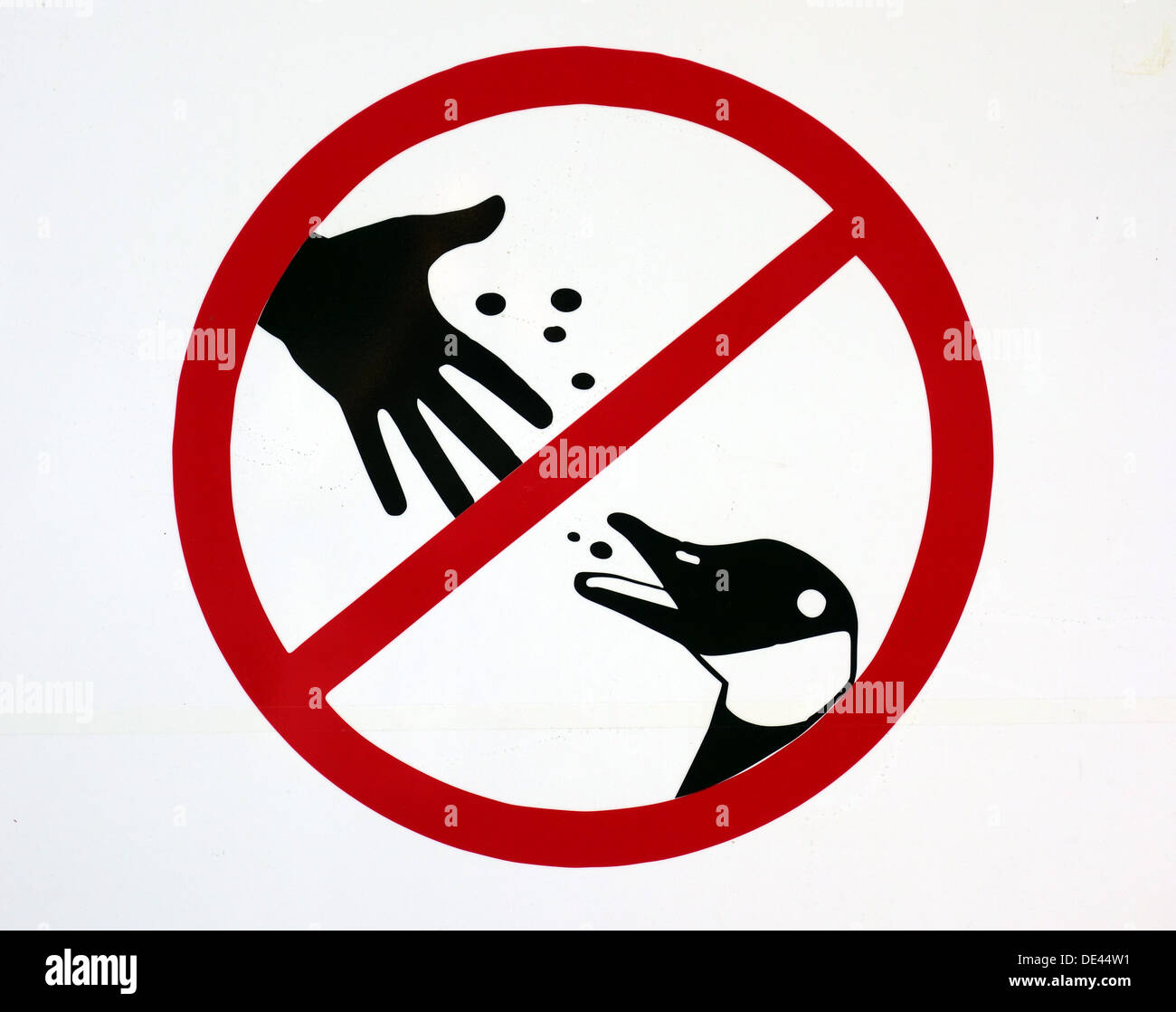 Do not feed the ducks sign Stock Photo - Alamy