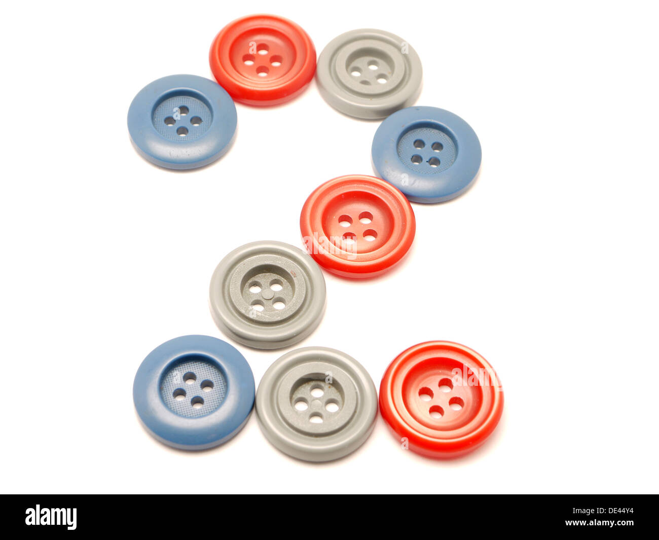 Figure "2" from buttons Stock Photo - Alamy