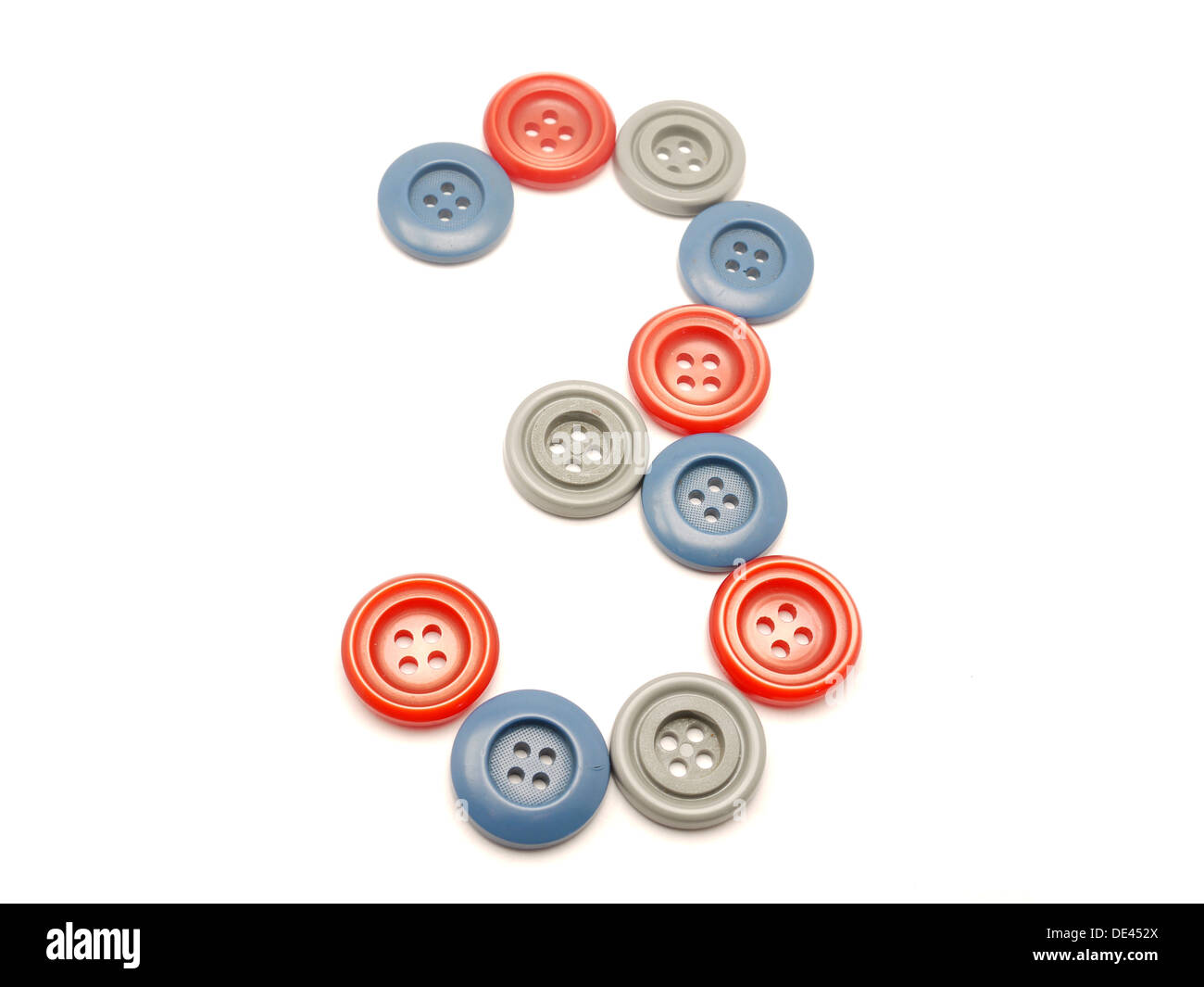 Figure "3" from buttons Stock Photo - Alamy