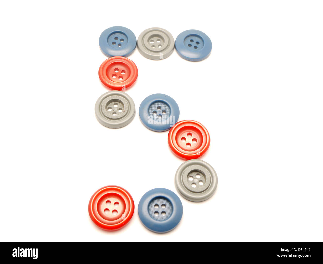 Figure "5" from buttons Stock Photo - Alamy