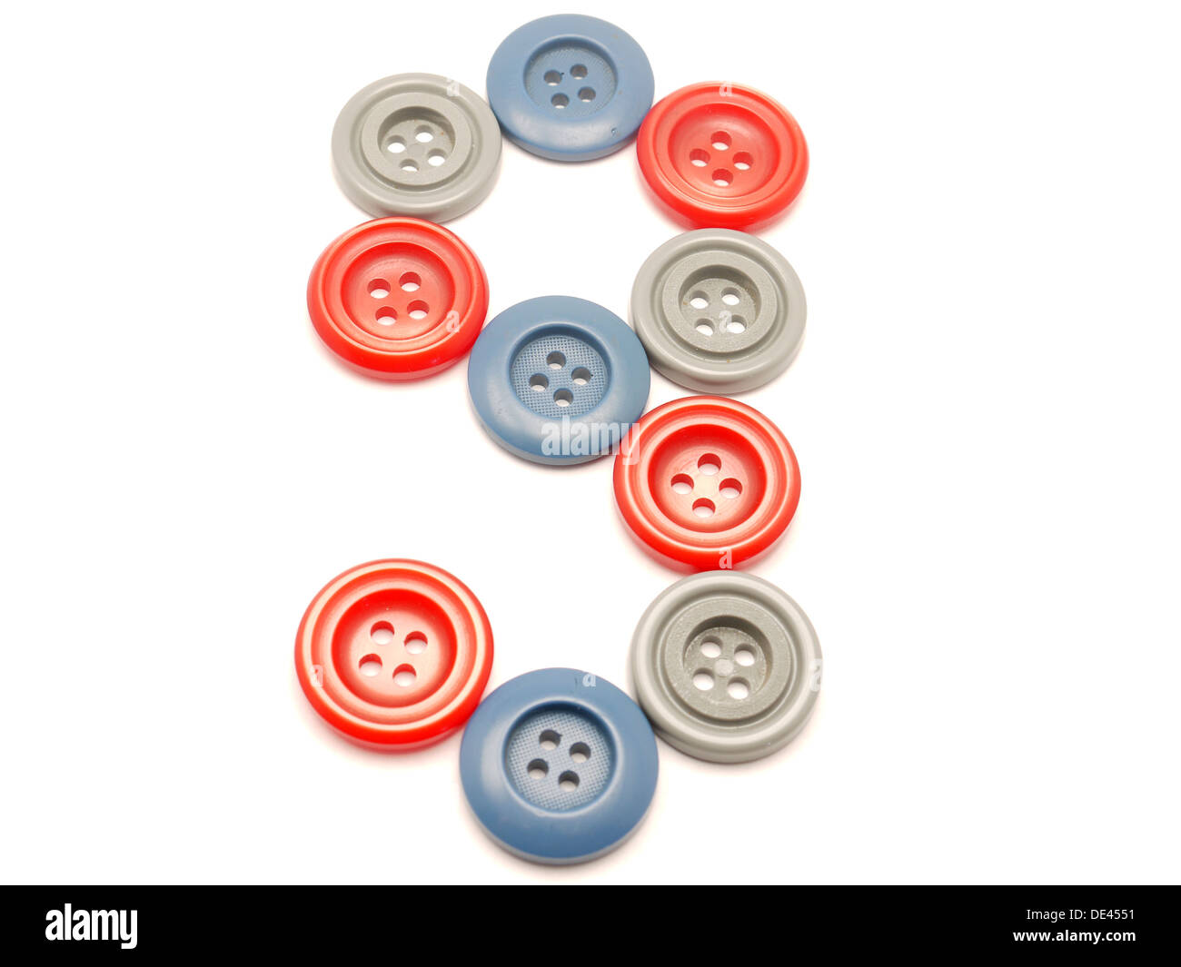 Figure "9" from buttons Stock Photo - Alamy