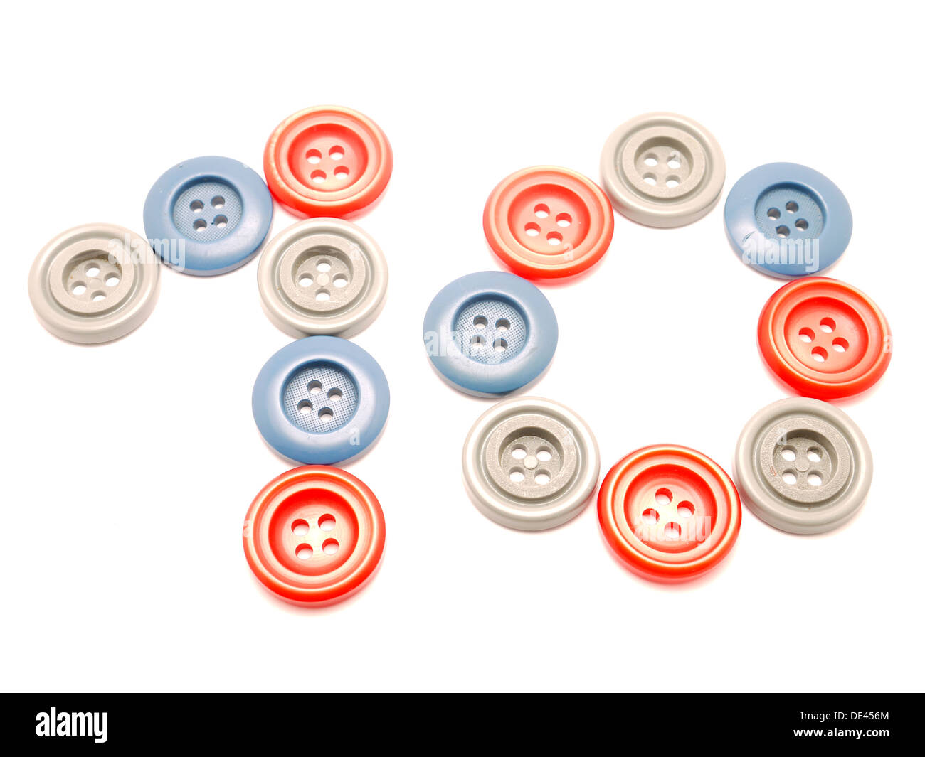 Figure "10" from buttons on a white background Stock Photo - Alamy