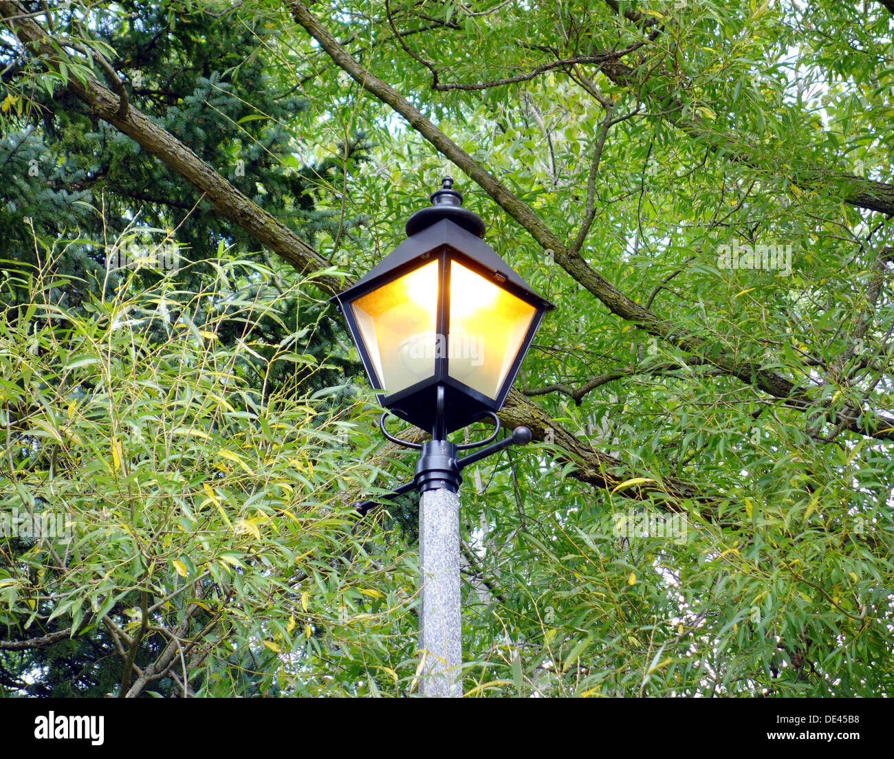 Public post light in a park in Ontario Stock Photo - Alamy