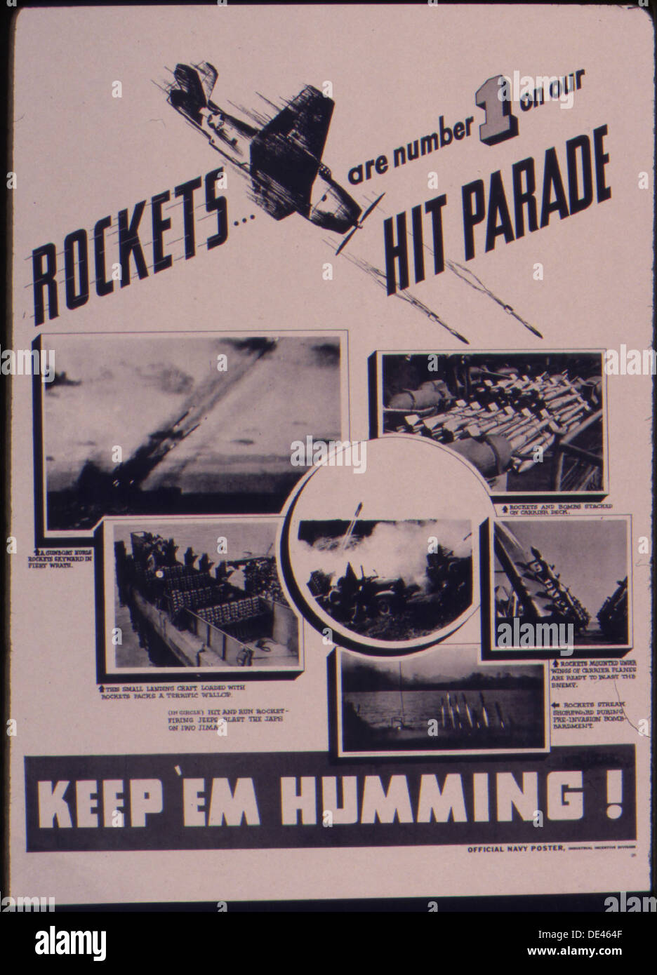 A World War II propaganda poster promoting the production of rockets ...