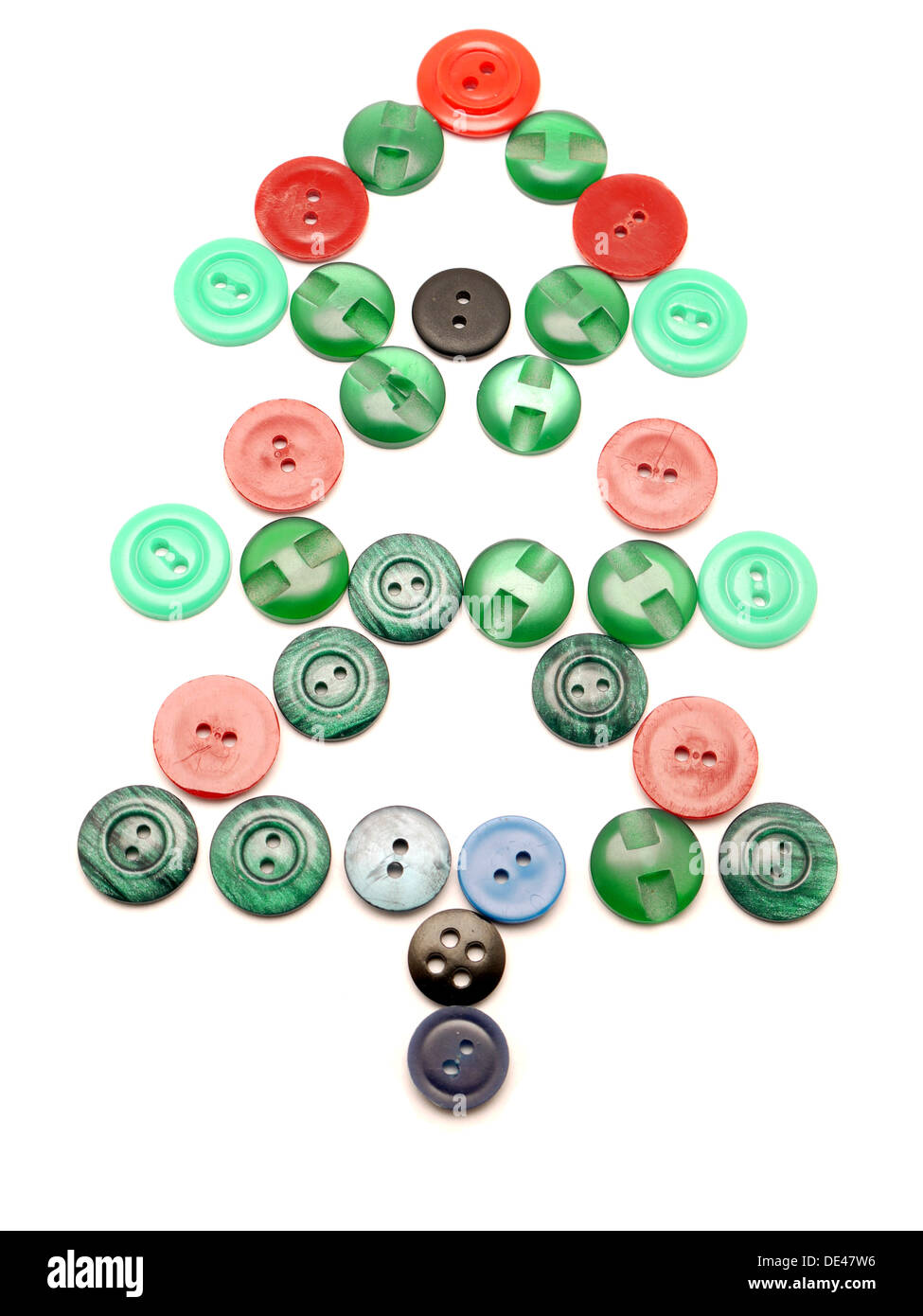 Figure "Fur-tree" from buttons on a white background Stock Photo - Alamy